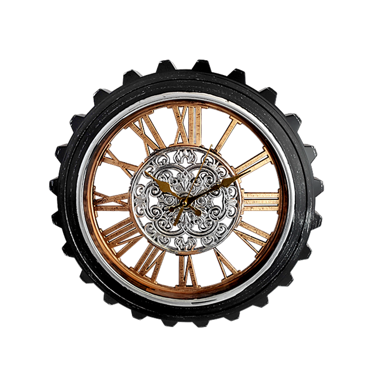 Reloj Análogo de Pared Forma Engrane 44 Centímetros dorado | Bodega ...