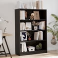 4 Tier Wood Bookshelf, 48" Modern Bookcase for Bedroom Office Library ...