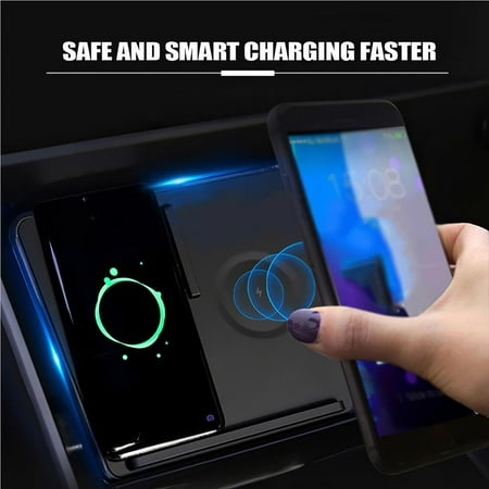 Center Console Charger 10w Wireless Big Size wireless charging Blue led ...