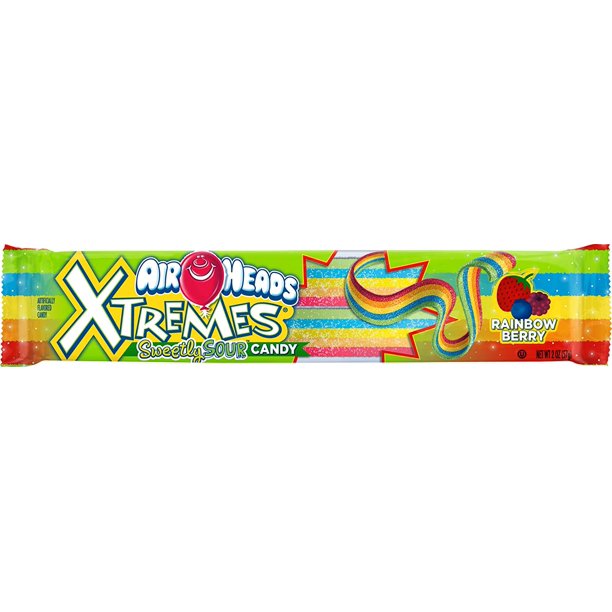 Airheads Xtremes Sweetly Sour Candy Belts, Rainbow Berry, Stocking ...