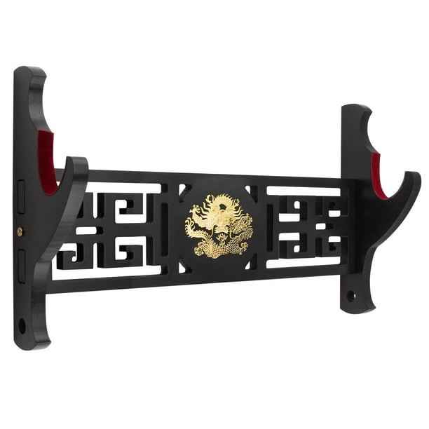 Ekkhysis Loong Sword Wall Mount 1-Tier Velvet Padded Hook Katana Holder ...