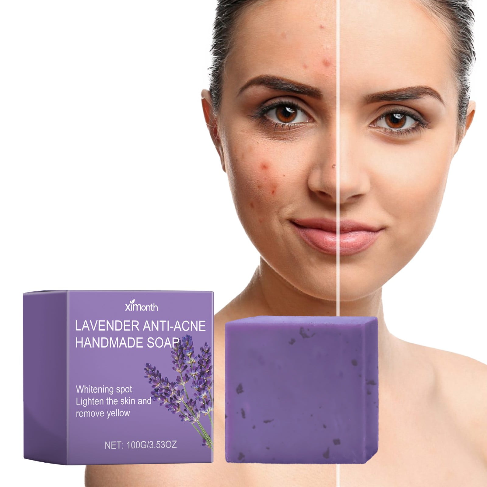 Jabón limpiador para el acné con Control de aceite de lavanda, limpia ...