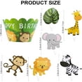 Qoadwem Jungle Safari Animal Cupcake Wrapper 48pcs Birthday Party ...