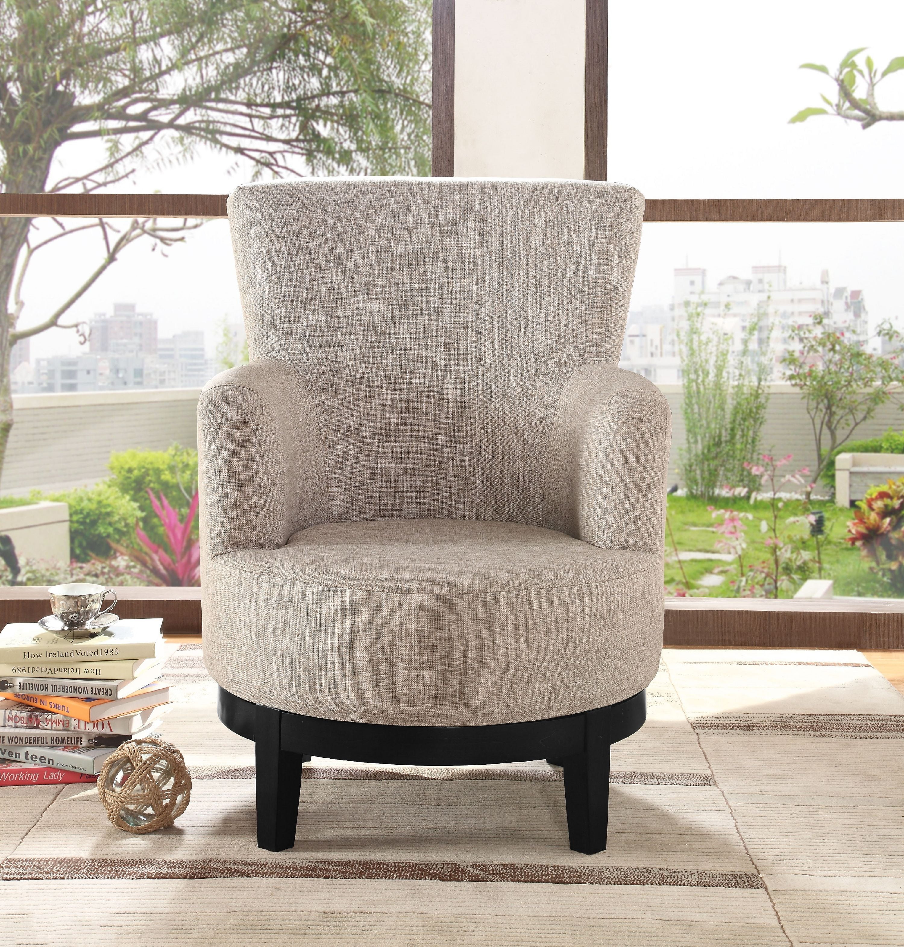 Leonel Signature Swivel Accent Arm Chair, Light Brown color - Walmart.com