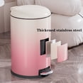 Round Gradient Trash Can with Lid, Stainless Steel Step Pedal Garbage ...