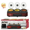 Triple Slow Cooker with 3 Warming Electric Spoons, 1.5 Quart Oval Crock ...