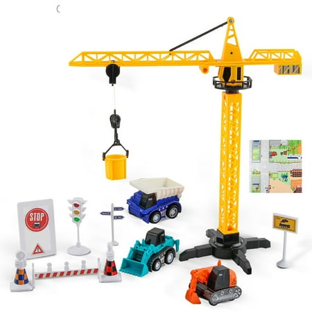 Kids Crane Toy Set Funny Plastic Crane Truck Development Toy with Road ...