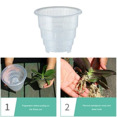 Megalia Root Control Orchid Flower Mesh Pot Transparent Breathable ...