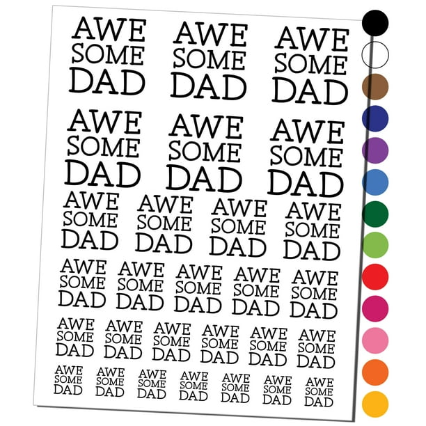 Awesome Dad Fun Text Father Water Resistant Temporary Tattoo Set Fake ...