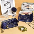 2 count Makeup Bag Moon Stars Bags Goth Embroidered Makeup Pouch ...
