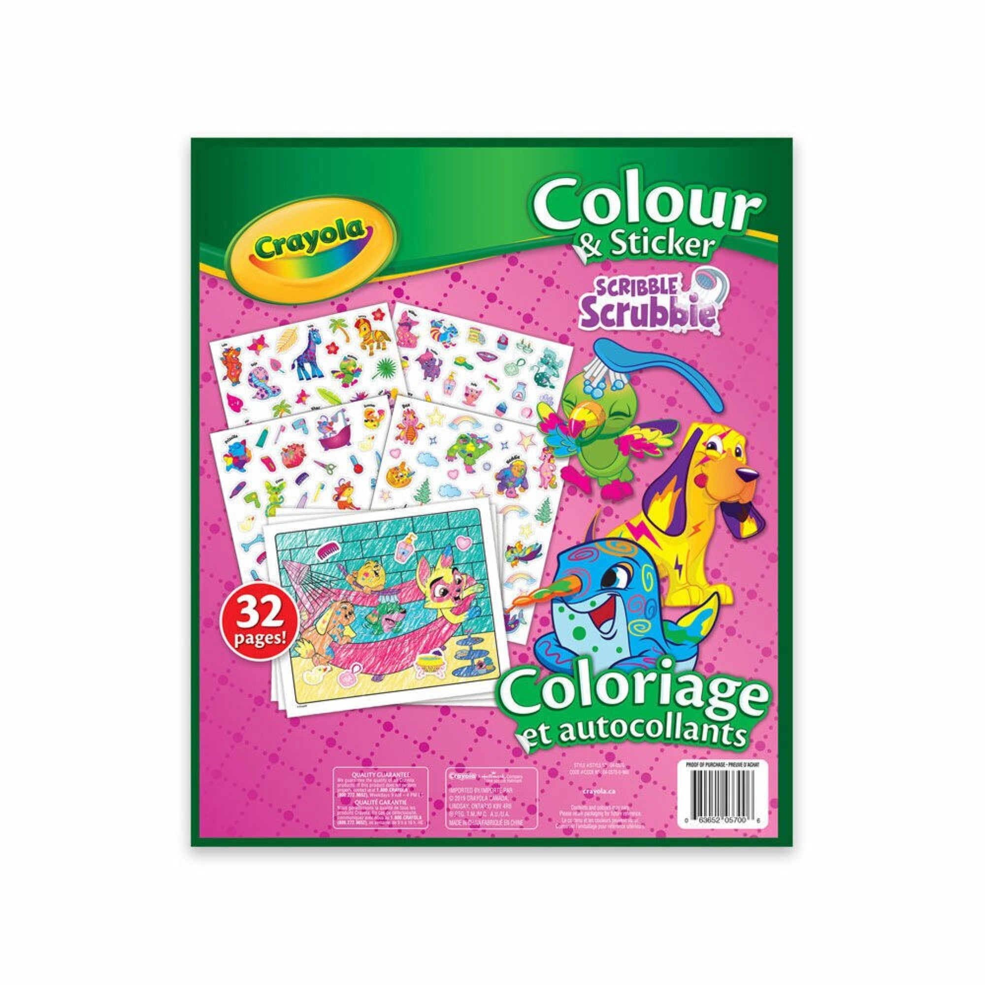 Crayola Colour & Sticker Book Scribble Scrubbie Animals - Walmart.com
