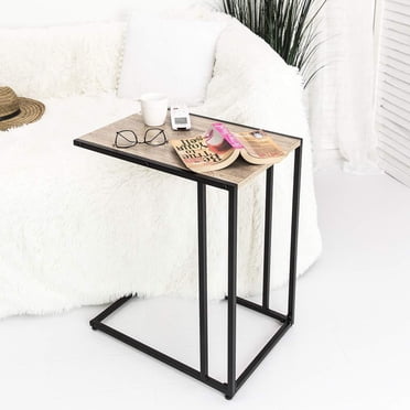 Side Sofa End Table Wood Desk TV Computer Coffee Tray Slide Under Couch ...
