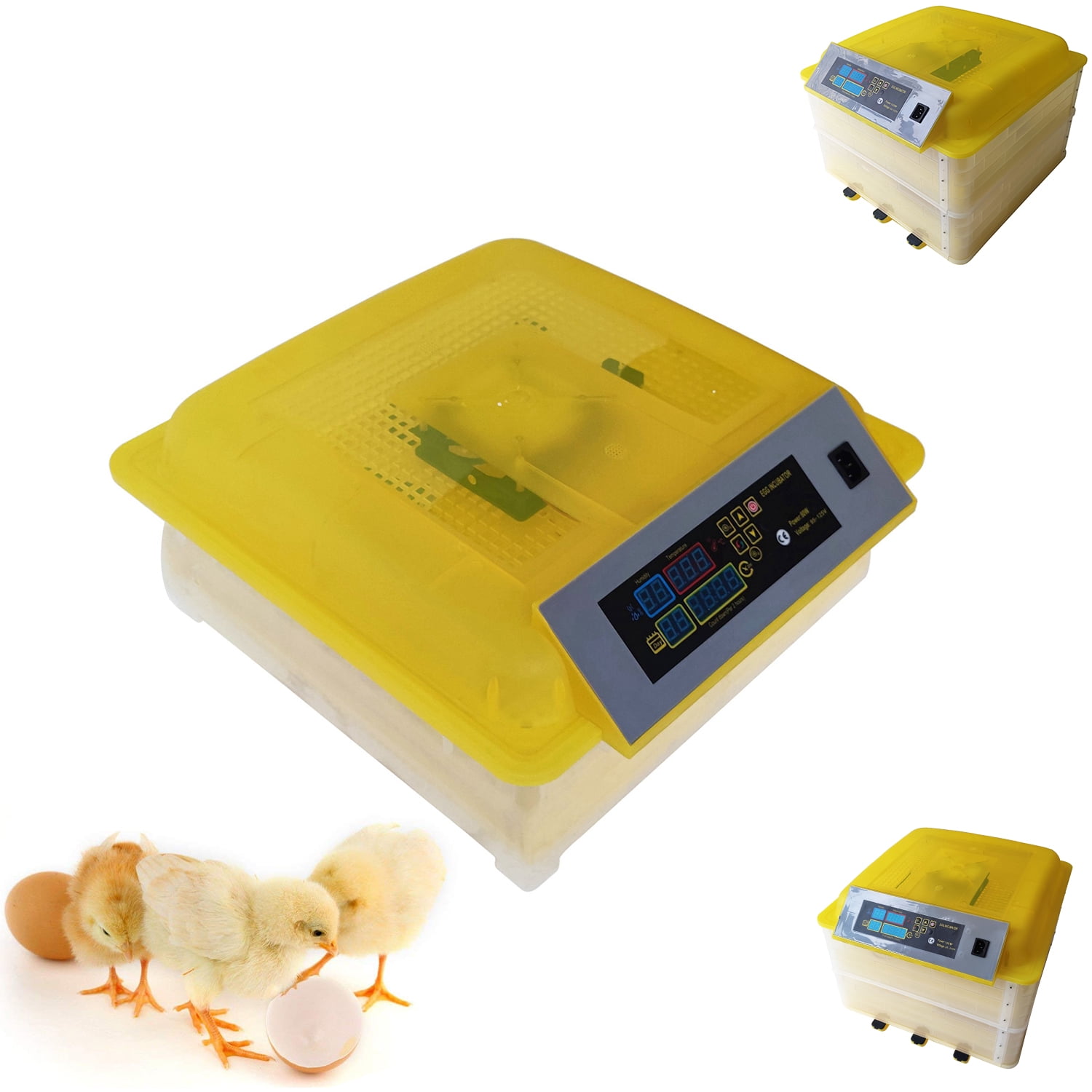 INTBUYING Yellow Auto Egg Incubator Poultry Hatcher with Egg Turning 48 ...