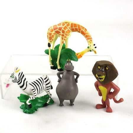 4pcs/Lot 8cm Madagascar Figure Toys Lion Alex Zebra Marty Giraffe ...