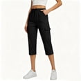 Cargo Capri Pants For Women Utility Pocket Outdoor Hiking Casual Jogger ...