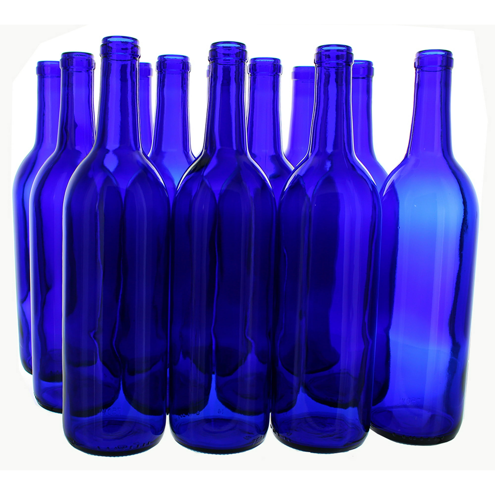 Blue Glass Wine Bottles