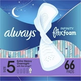 Always Infinity Size 5 Extra Heavy Overnight Feminine Pads with Wings ...