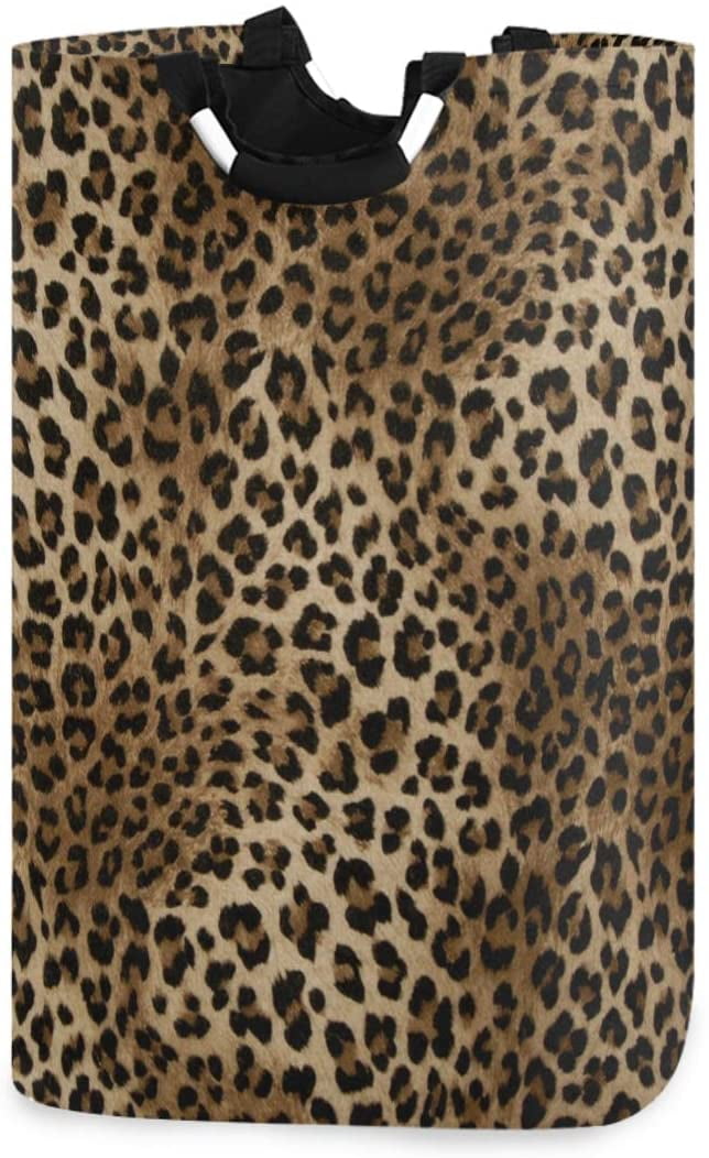 Leopard Print Laundry Hamper Laundry Basket Dirty Clothes Bag Animal ...