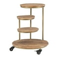 Linon Carter Metal and Wood Four Tiered Side Table with Wheels in Gold ...