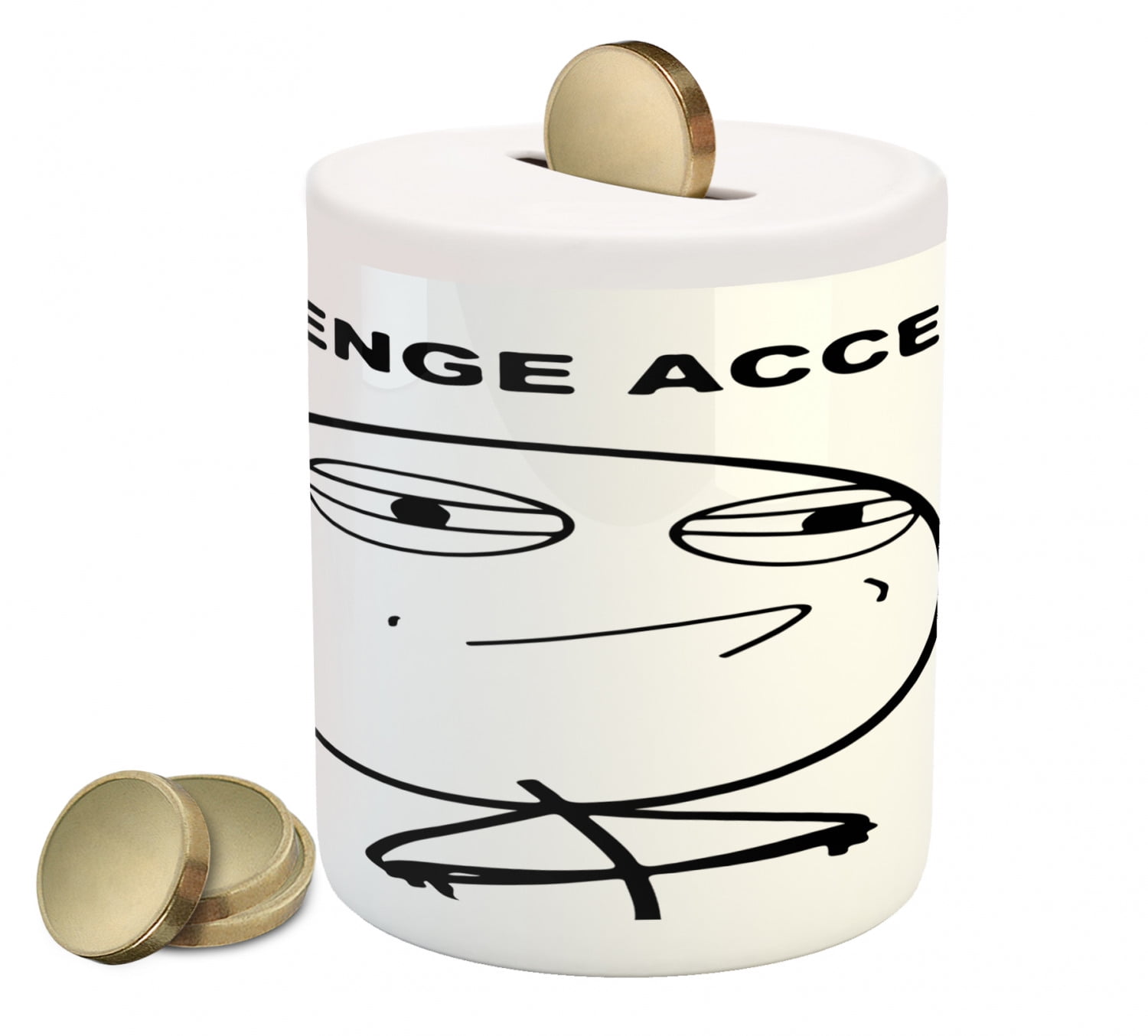 Humor Piggy Bank, Challenge Accepted Guy Meme Caricature Man Trippy ...