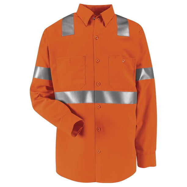 Red Kap® Men's Hi-Visibility Long Sleeve Work Shirt - Type R, Class 2 ...