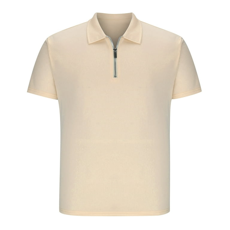 YYDGH Mens Zipper Polo Shirt Knit Casual Quarter Zip Tee YYDGH Mens Zipper Polo Shirt Knit Casual Quarter Zip Tee