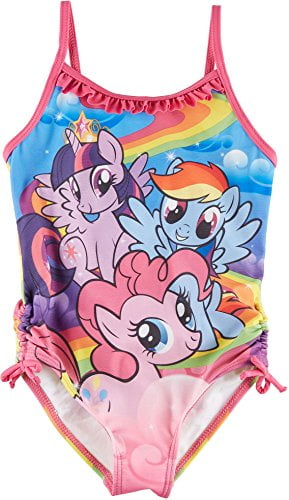 My Little Pony Little Girls Rainbow Swimsuit 4 Pink multi - Walmart.com
