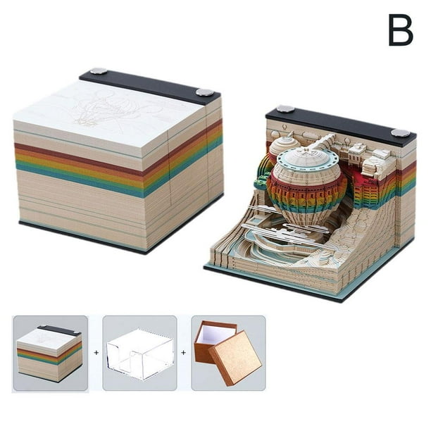 3D Castle Notepad 2024 Calendar Memo Pad Block Notes Paper Stationery ...