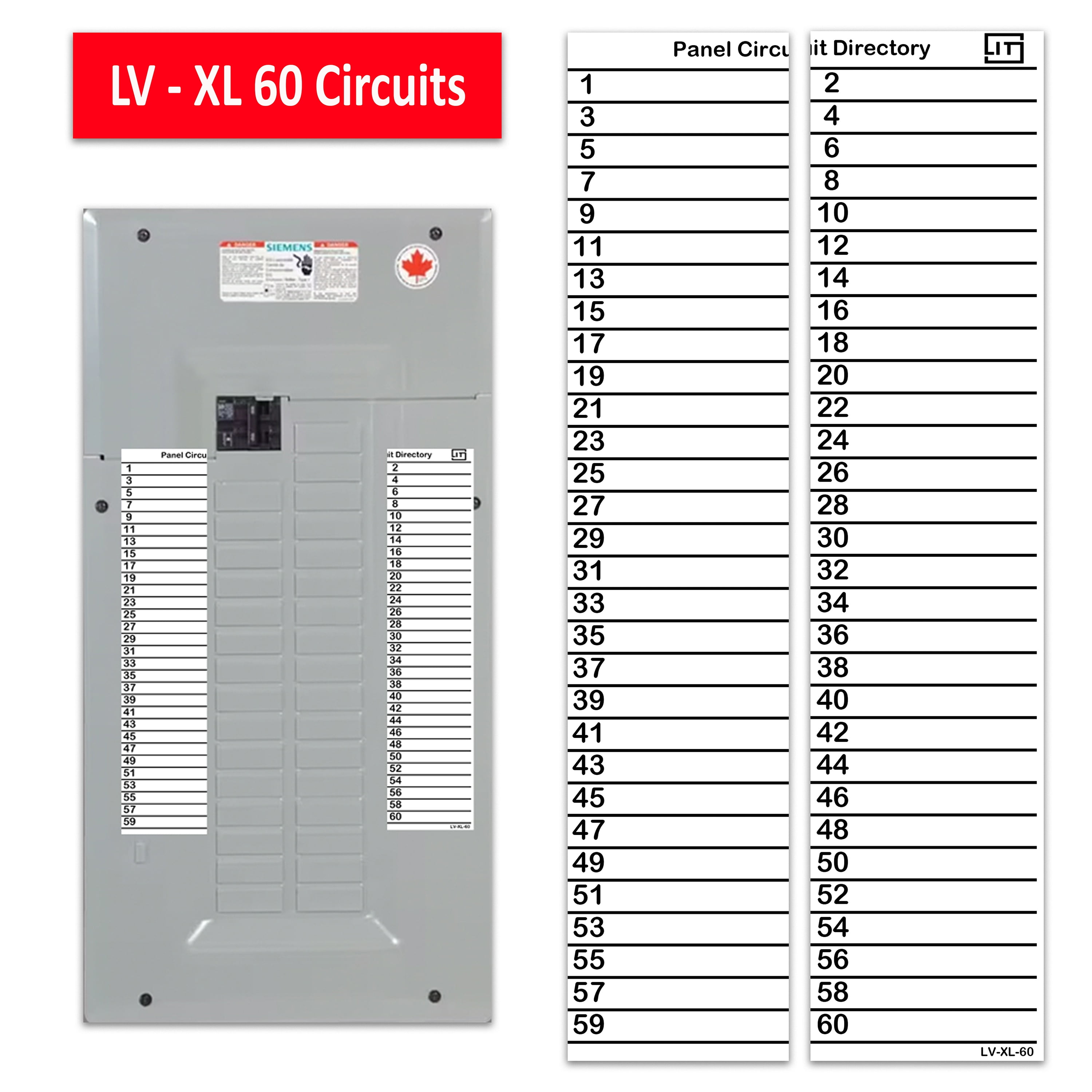 LV Fuse Box Circuit Breaker Panel Directory Labels/Decals/Stickers for ...