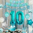 10th Birthday Party Kit for Girls: Teal Decorations, Banner, Cake ...