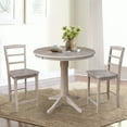 36" Round Counter Height Table with 12" Leaf and 2 Madrid Stools ...