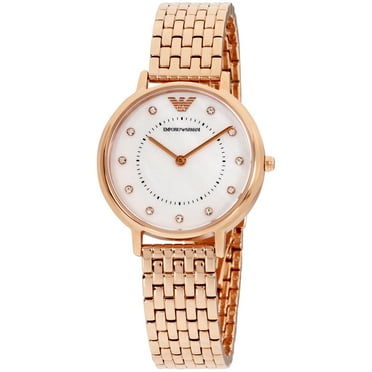 Armani Gianni T-Bar Quartz Black Mother of Pearl Dial Ladies Watch ...