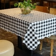 Black and White Checkered Vinyl Rectangle Tablecloth, Buffalo Plaid ...