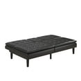 Mainstays Memory Foam Futon with Cupholder and USB, Black Faux Leather ...