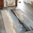 Abstract Brown Washable Rug 2.7x5 Area Rug for Living Room Bedroom Non ...