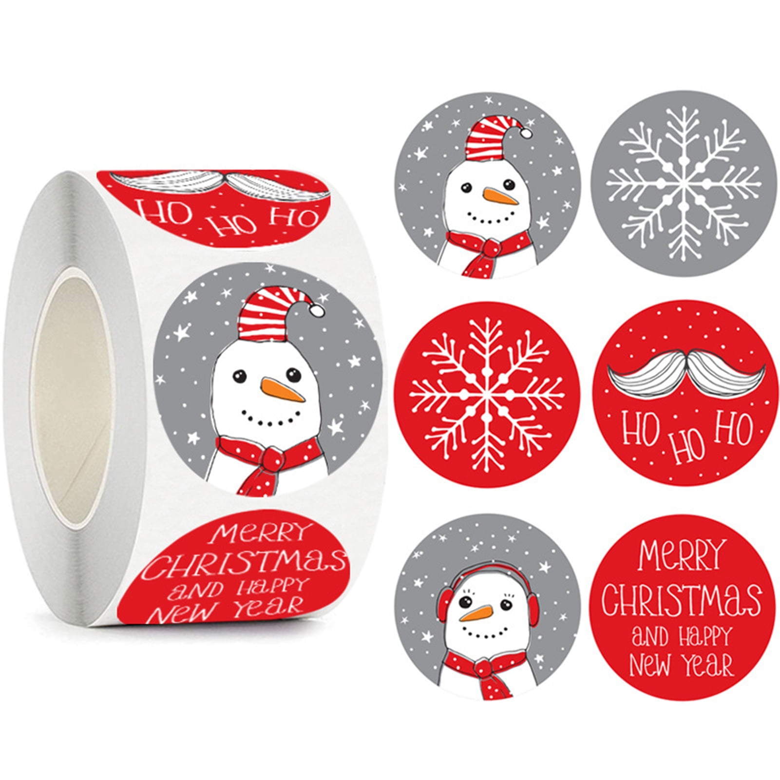D-GROEE 500Pc/Roll Christmas Stickers, Round Thank You Seal Stickers ...