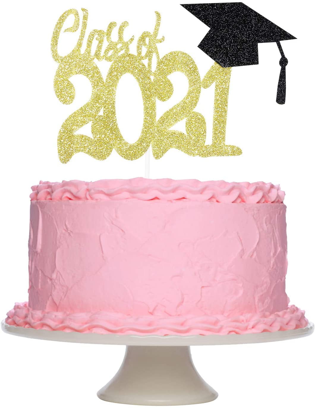 2021 Graduation Cake Topper, Gold Glitter Class Of 2021 Graduation Cake ...
