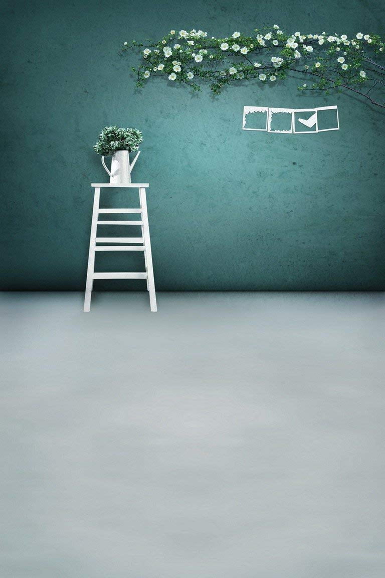 ABPHOTO Polyester Turquoise Blue Plain Wall Floor Wedding Wallpaper ...