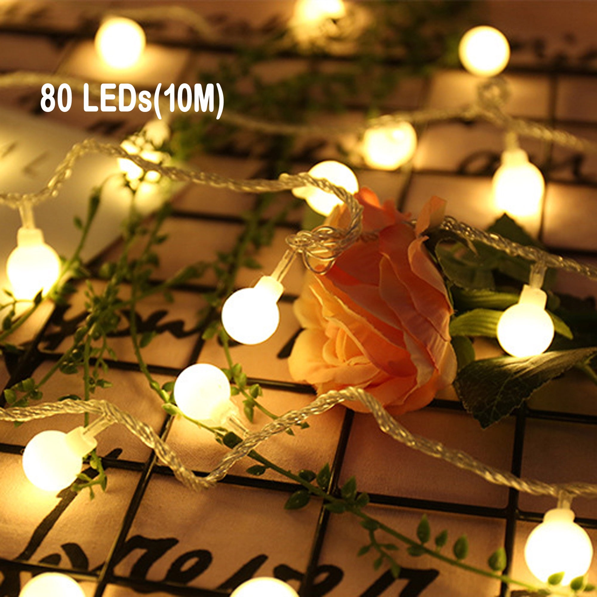 SAYFUT LED String Lights 33 FT with 100 LEDs, Waterproof Outdoor Indoor ...