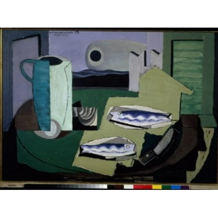 Blue Fish by Louis Casimir Marcoussis, 1883-1941, France, Paris, Centre ...