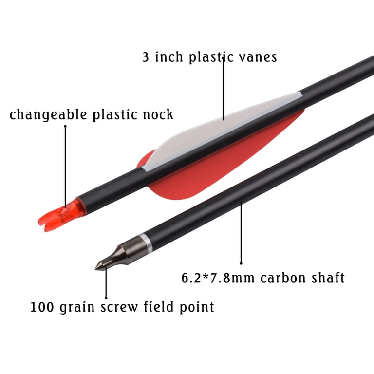 Carbon Arrows Spine 350 ACCMOS 12-Pack Carbon Arrows - 6.2mm ID, Spine ...