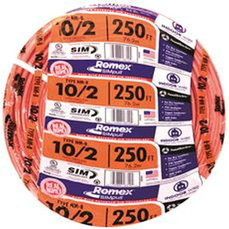 Romex Nm-B Non-Metallic Sheathed Cable With Ground, 10/2, 250 Ft. Per ...