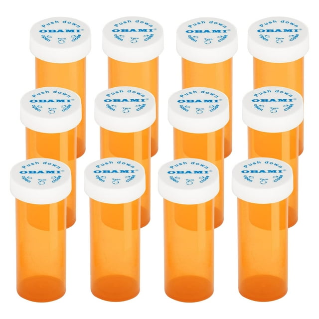 Plastic Medicine Pill Bottles with Child Resistant Caps - Push Down and ...