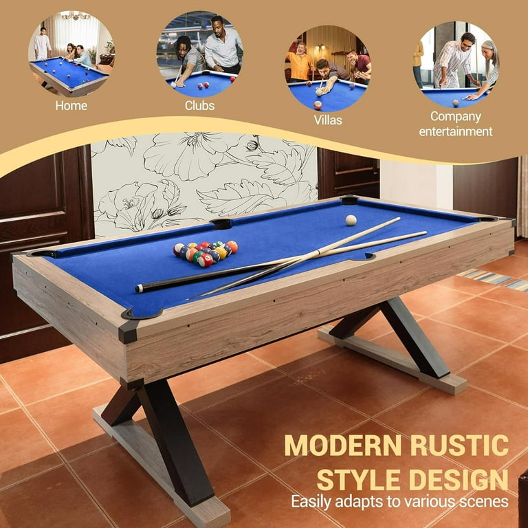 7 Foot Billiard Table With X-leg Design Black Cloth 7 Foot Pool Table ...