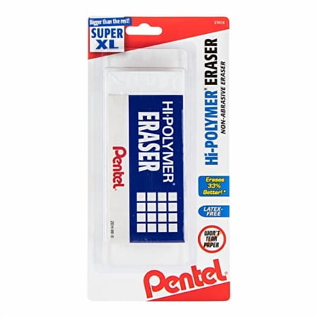 Pentel Hi-Polymer Large Block Eraser - Super XL, Quick Erase, White ...