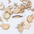 Farfi 50Pcs Wood Chip DIY Multi-purpose Hollow Animal Leaf Design ...