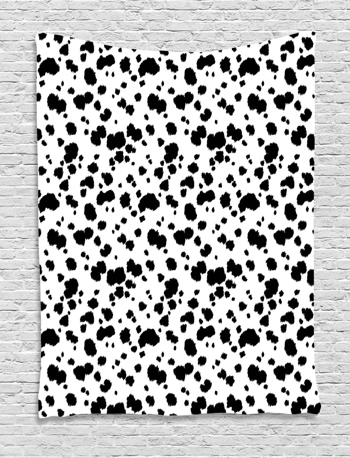 Animal Tapestry, Graphic Black and White Fancy Dalmatian Fur Inspired ...