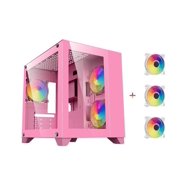 DIYPC ARGB-Q3-W White USB3.0 Tempered Glass Micro ATX Gaming Computer ...