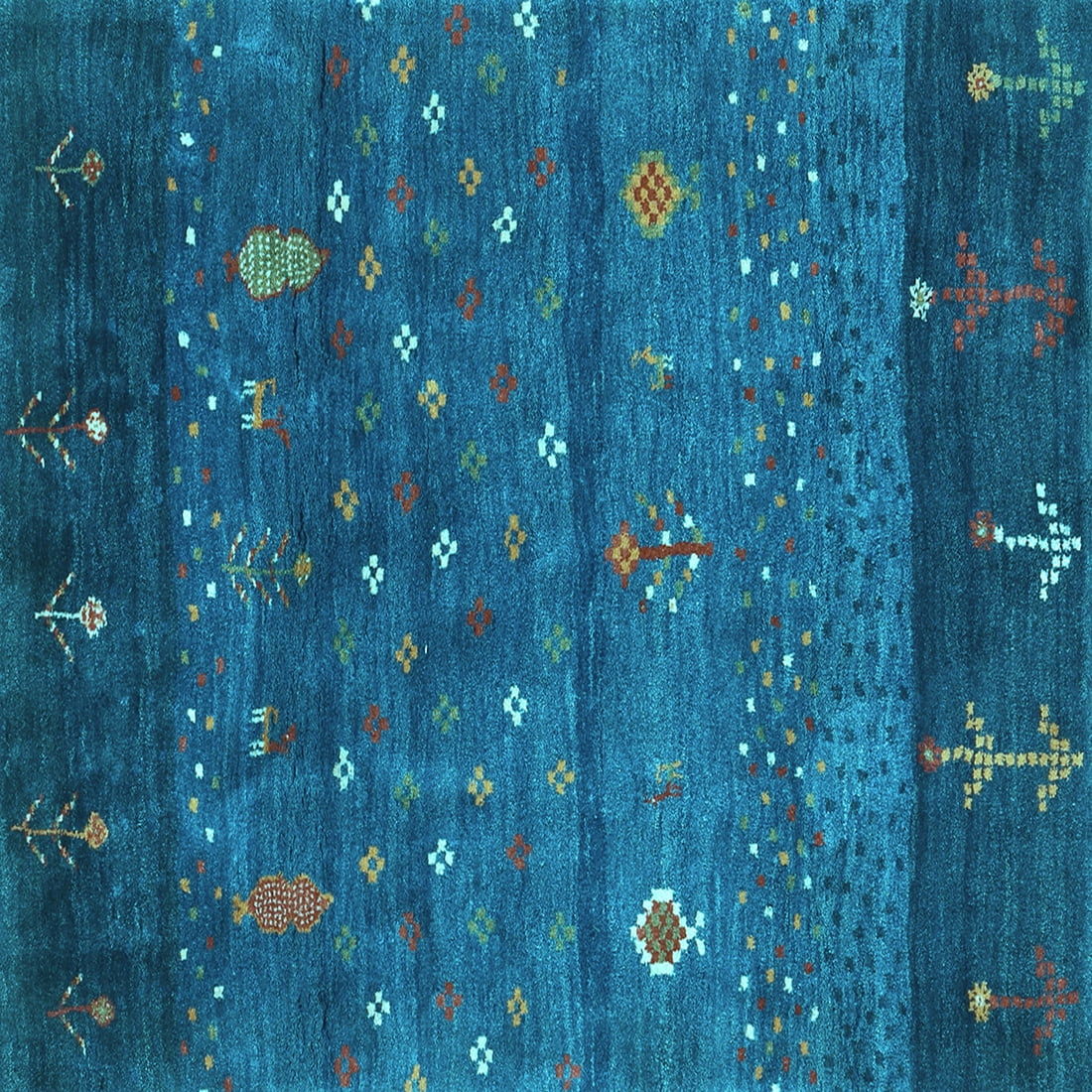 Ahgly Company Indoor Square Abstract Light Blue Contemporary Area Rugs ...