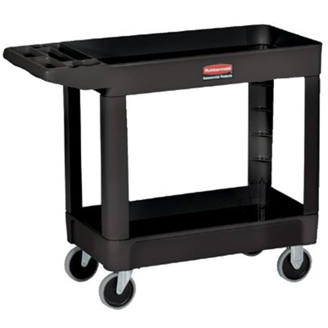 Rubbermaid Commercial 640-4500-88-BLA 500 Lb Capacity Two Shelf Utility ...